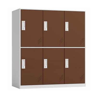 China 6 Doors Metal Colorful Steel Storage Half Height Lockers For Children for sale