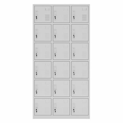 China Light Grey 18 Doors Aluminum Alloy Handle Multi Door Storage Locker for sale