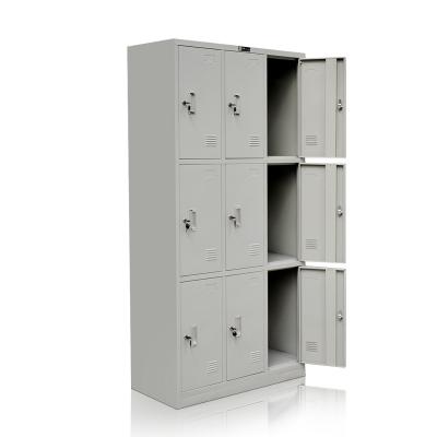 China 9 Metal Door Gym Steel Multi Door Storage Locker For Changing Room for sale