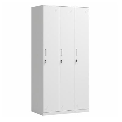 China Lateral 3 Doors Steel Bedroom Wardrobe Metal Storage Locker For Locker Room for sale