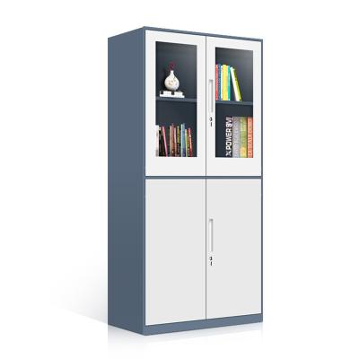 China Full Height Two Tier Swing Glass Door Steel Filing Cabinet for sale