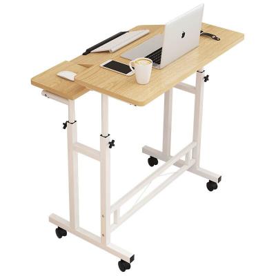 China Height Adjust White Frame Metal Study Table With 4 Wheels for sale