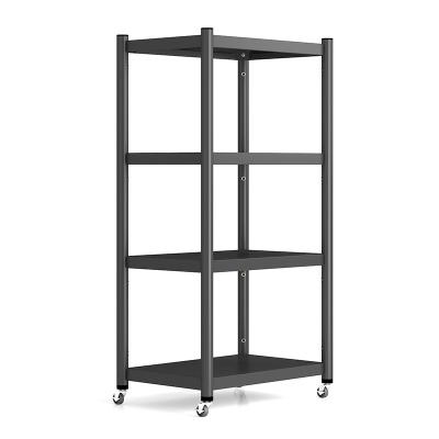 China Home 4 Tiers Multi Size Round Tube Steel Shelf Rack for sale