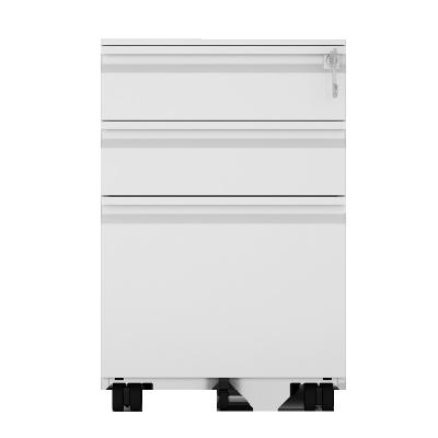 China 3 Drawer Mobile Metal File Cabinet With Lock for sale