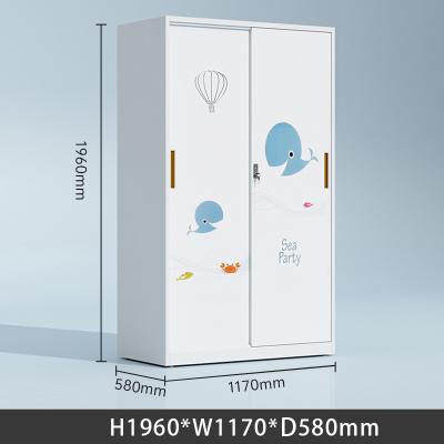 China Double Door Bedroom White High Locker Storage Cabinet With Printing for sale
