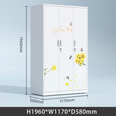 China Modern Beautiful Painting Metal Storage Locker Clothes Wardrobe Locker for sale