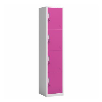China 4 Doors Metal Storage Locker Double Color School Bag Steel Storage Knock Down for sale