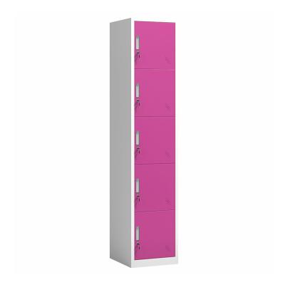 China Colorful 5 Doors Lockable Storage Locker Metal Containment for sale