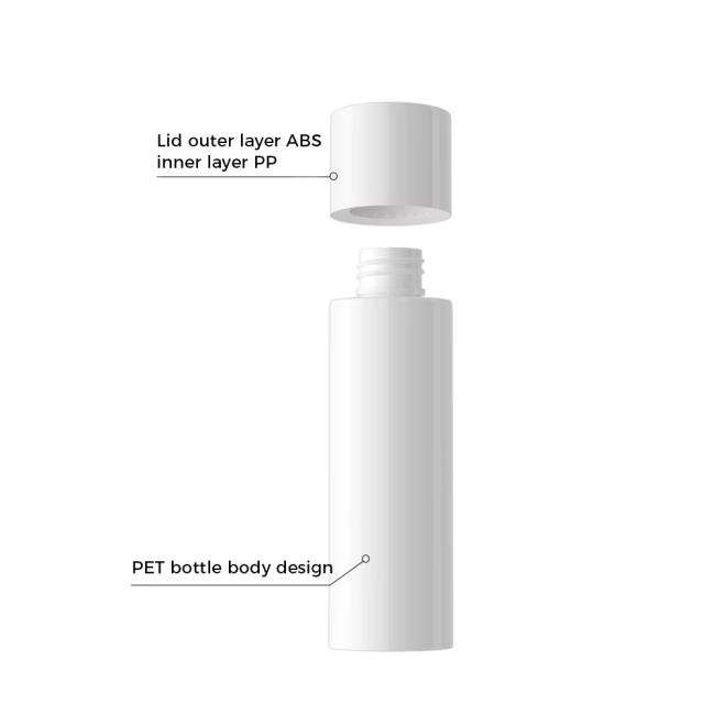Eco-friendly plastic cosmetic bottle with rotating cap