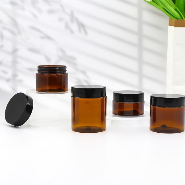 Transparent PET Cosmetic Cream Jar with Wide Mouth and Screw Cap for ...