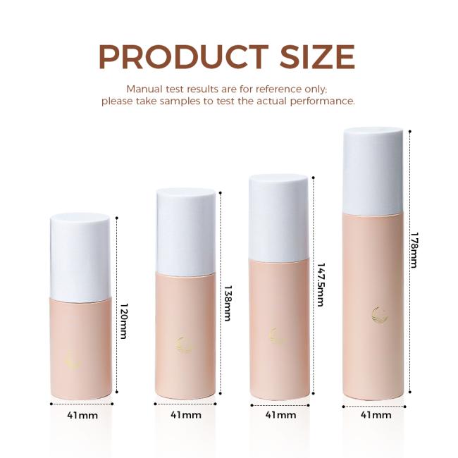 Assorted sizes of cosmetic bottles displayed together