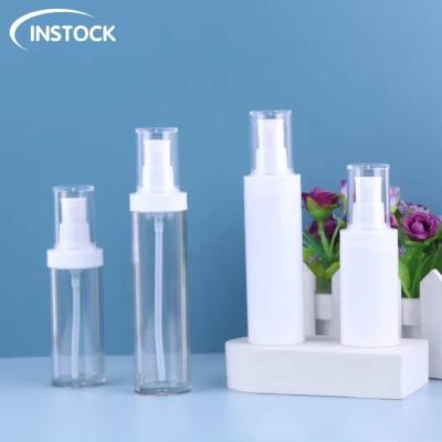 China Luxury Frosted Cosmetic Bottles 50ml Clear White Plastic Spray Bottle For Hair Care for sale