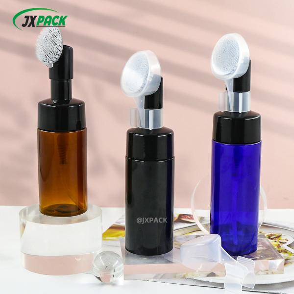 Quality PET Round Face Cleanser Bottles , Plastic Hand Soap Pump Bottles With Silicone for sale