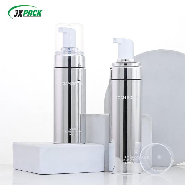 Quality PET Round Face Cleanser Bottles , Plastic Hand Soap Pump Bottles With Silicone for sale