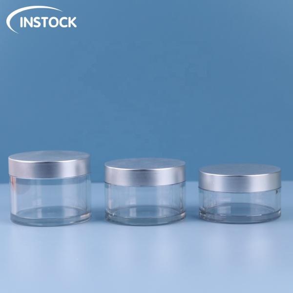 Quality 1oz 2oz 15ml 30ml Skin Care Cream Jar , Cosmetic Clear Plastic Jars With Lids for sale