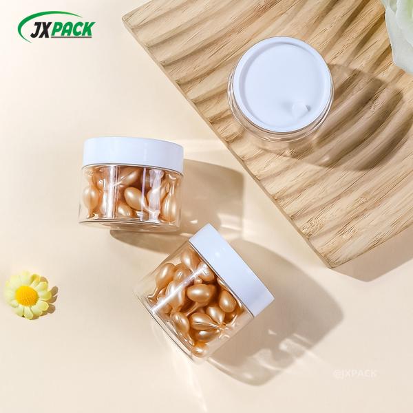 Quality 1oz 2oz 15ml 30ml Skin Care Cream Jar , Cosmetic Clear Plastic Jars With Lids for sale