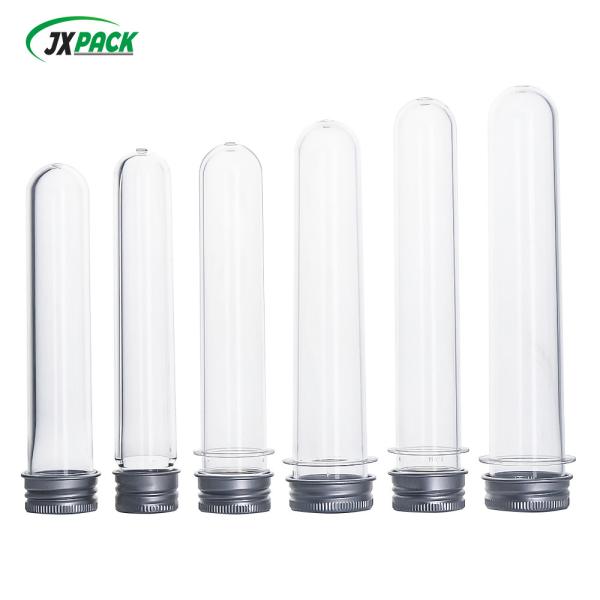 Quality 40ml 55ml 60ml Plastic Preform Recyclable Plastic Test Tube With Aluminum Cap for sale