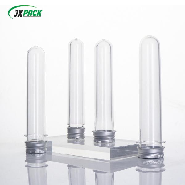 Quality 40ml 55ml 60ml Plastic Preform Recyclable Plastic Test Tube With Aluminum Cap for sale