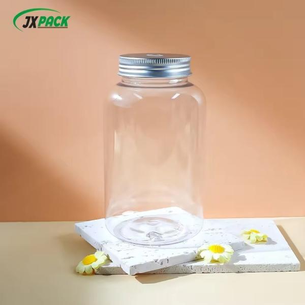 Quality Screen Printing Round Round Milk Tea Plastic Bottle Customized Size for sale