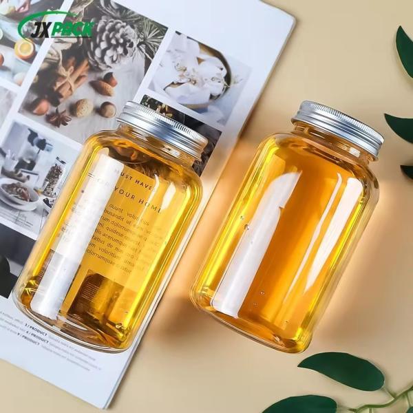 Quality Customized Milk Tea PET Bottle 500ML With Transparent Food Screen Printing for sale