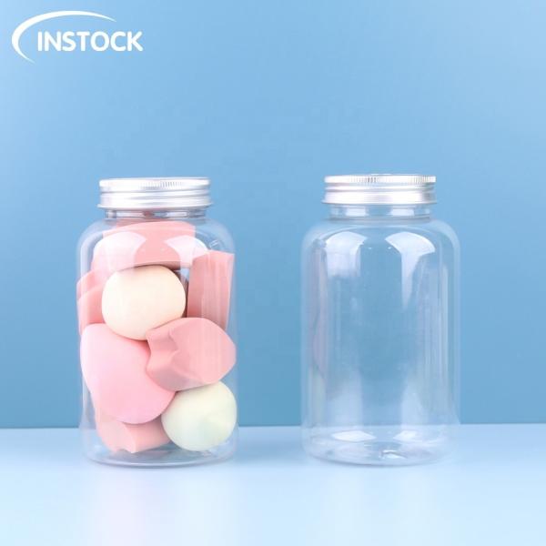 Quality Eco Friendly 500ml Empty Food Plastic Jar With Aluminum Lid And PET Cap for sale