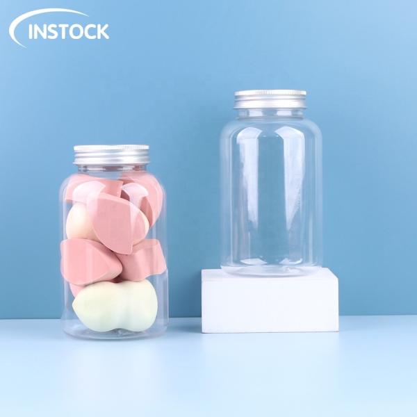Quality Eco Friendly 500ml Empty Food Plastic Jar With Aluminum Lid And PET Cap for sale
