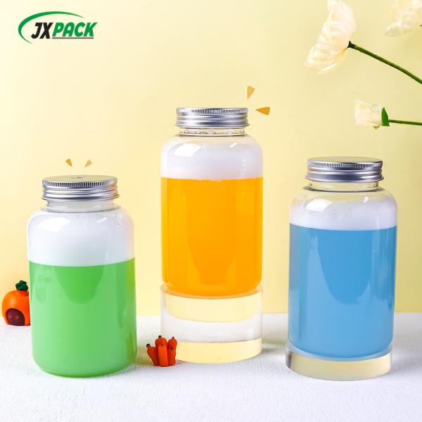 Quality Screen Printing PET Screw Cap Water Bottles 500ML For Takeaway Milk Tea for sale