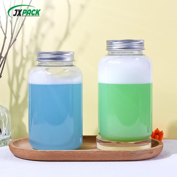 Quality Screen Printing PET Screw Cap Water Bottles 500ML For Takeaway Milk Tea for sale