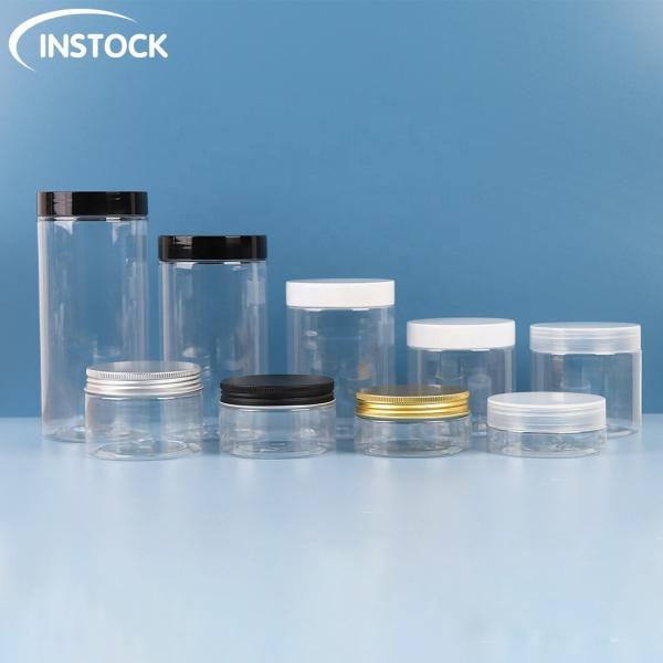 Quality 4oz 8oz PET Round Plastic Bottle For Food Storage And Cosmetic Cream for sale