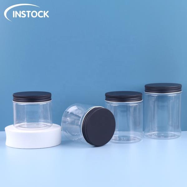 Quality 50ml-500ml Round Plastic PET Jars  , Clear Plastic Cosmetic Containers Cream Jar for sale