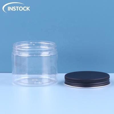 China 50ml-500ml Round Plastic PET Jars  , Clear Plastic Cosmetic Containers Cream Jar for sale