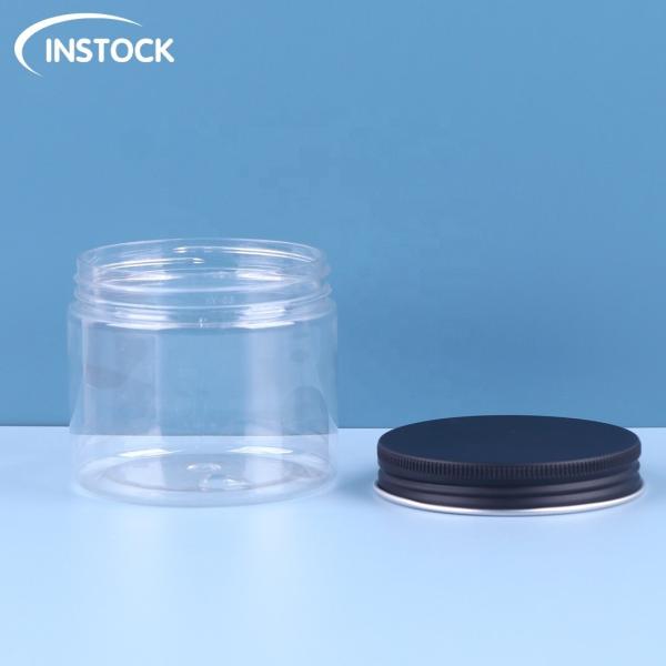 Quality 50ml-500ml Round Plastic PET Jars , Clear Plastic Cosmetic Containers Cream Jar for sale