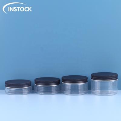 China 50ml-500ml Round Plastic PET Jars  , Clear Plastic Cosmetic Containers Cream Jar for sale