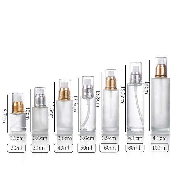 Quality Frosting Transparent Glass Cosmetic Bottle Eco Friendly With Sturdy Design for sale