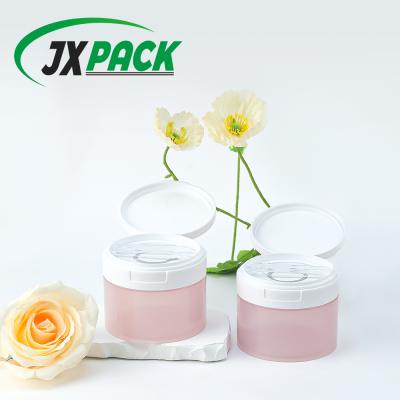 China JXPACK flip cover makeup remover cream jar plastic empty can custom printing, wholesale supply for sale