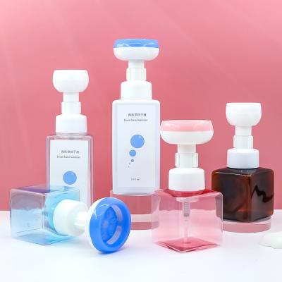 China Plastic foam pump bottle with bionic flower foam pump head for dense foam and liquid-saving efficiency in 100ml to 300ml sizes for sale