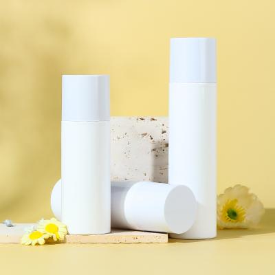 China White PET Flat Shoulder Toner Bottle with Customizable Printing for Skincare Packaging for sale