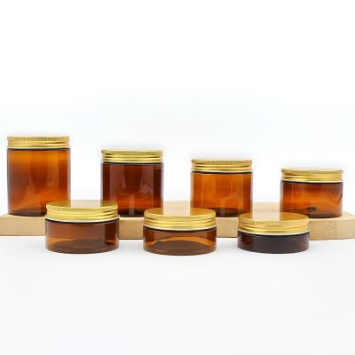 China UV Protective Amber PET Cream Jar for Modern Skincare Packaging with Shatter-Resistant and Recyclable Design for sale