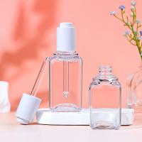 China Transparent Thick Wall PETG Dropper Bottle with Push Button for Skincare in 30ml 50ml 60ml 100ml for sale