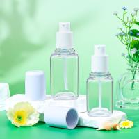 China Plastic Cosmetic Bottle with Pump - PETG Transparent Square Bottle for sale