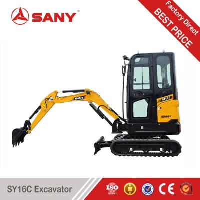 China SANY SY16C 1.6 tons Super Energy Saving Fuel Excavator Mini Digger for Garden for sale