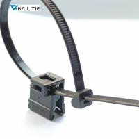 China UV Reverse Tooth Nylon Cable Tie Black Plastic Reusable Cable Zip Ties for sale