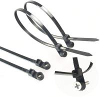 China 10 inch Screw Hole Zip Ties Mountable Head Nylon Black Plastic Wire Wrap for sale