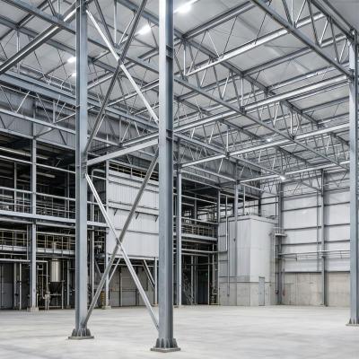 China Prefabricated Steel Structure Bottled Water Plant with Skylight Roof Design in Africa for sale