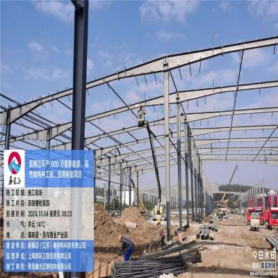 China Q345 Mineral Water Steel Workshop with Glass Fiber Cotton Panels Roof Insulation for sale