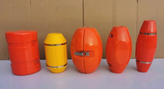 Subsea buoyancy modules in operation