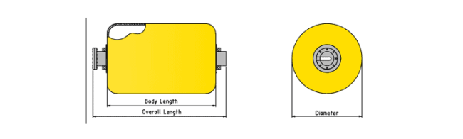 Chain Through Buoy diagram showing chain path and dimensions