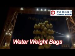 water filled water weight bags yellow for crane proof load testing