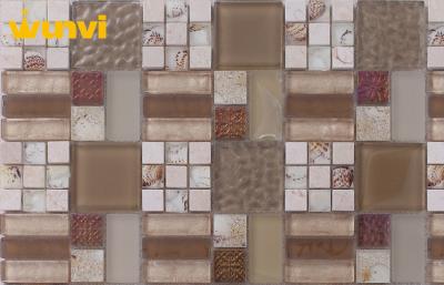 China Wear resistant bedroom Glass And Metal Mosaic Tile , Glazed Mosaic Tile for sale