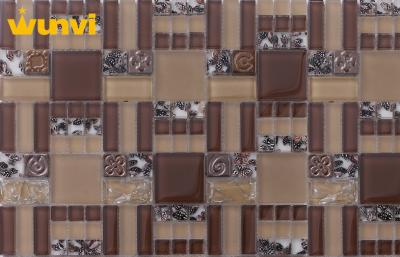 China Outdoor Anti - Freeze Metal And Glass Mosaic Tile For Background Wall for sale